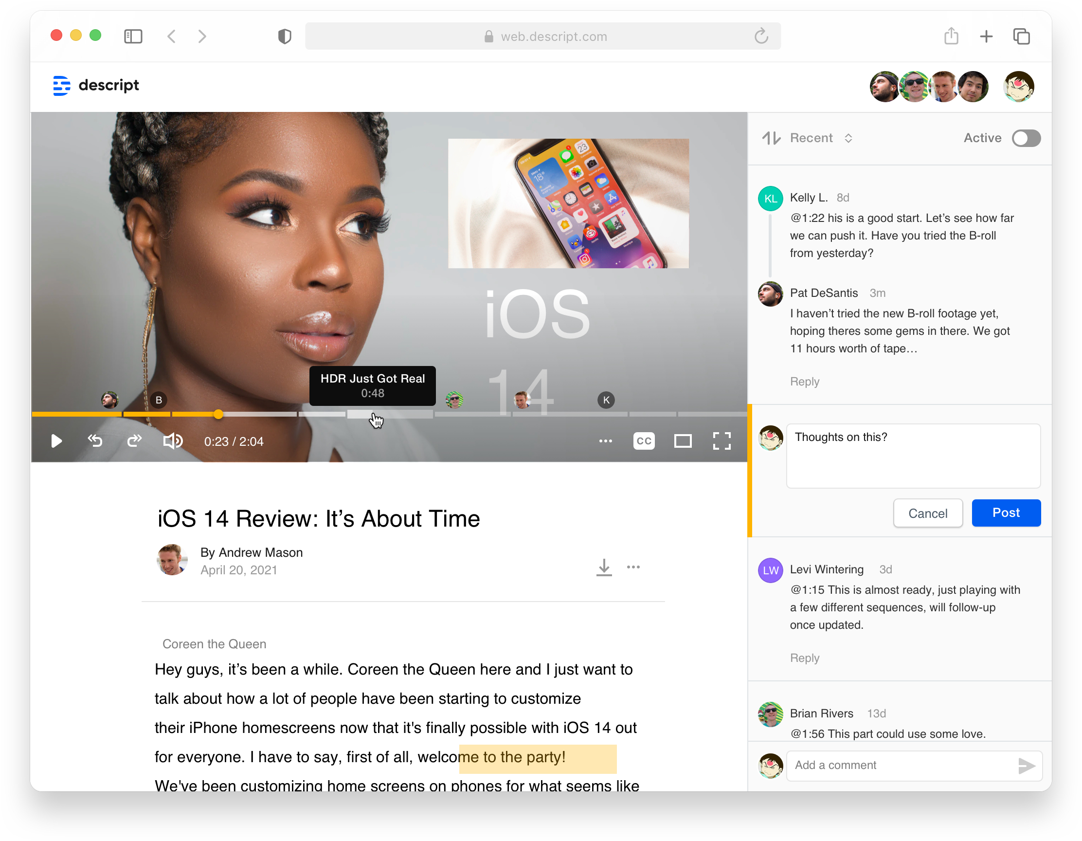 Screen Recording Software For Windows Mac Descript